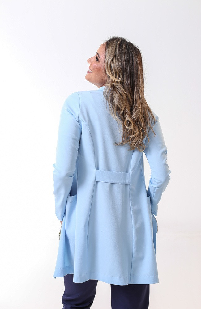 Jaleco Azul Claro Gola Padre - Boutique dos Jalecos